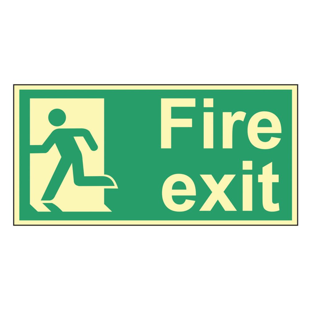 Essentials Photoluminescent "Fire Exit Man Left" Sign 150mm x 300mm ...