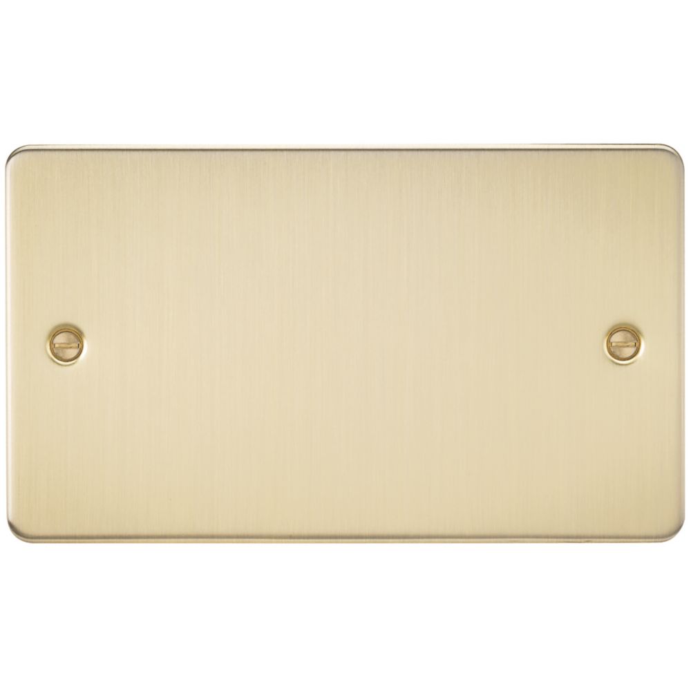 Knightsbridge 2-Gang Blanking Plate Brushed Brass - Screwfix