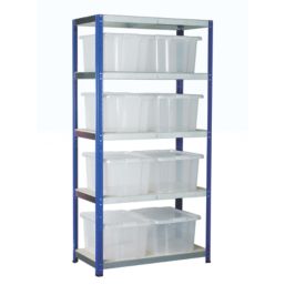 Barton Ecorax 5-Tier Metal Garage Shelving with Containers 900mm x ...