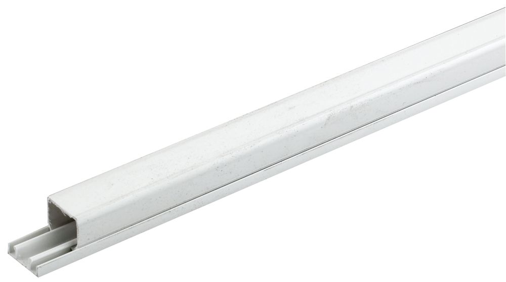 Tower uPVC White Mini Trunking 16mm x 16mm x 2m - Screwfix