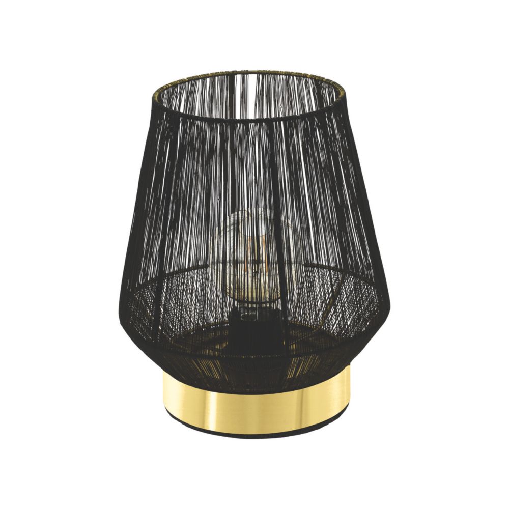 Eglo Escandidos Table Lamp Black/Brushed Brass/Gold - Screwfix