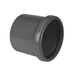 FloPlast Push-Fit/Solvent Weld Single Socket Soil Pipe Coupler Anthracite Grey 110mm - Screwfix