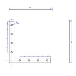 Essentials Angle Plates Silver 190mm x 190mm x 22mm 10 Pack - Screwfix