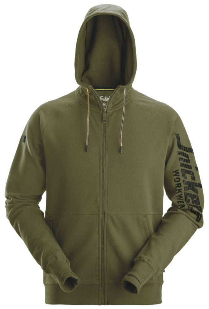 Snickers 2895 Logo Full Zip Hoodie Khaki Green 2X Large 52" Chest ...