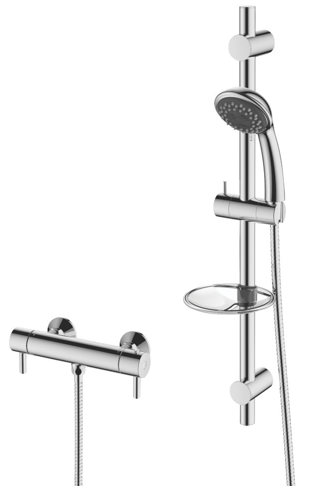Mala Rear-Fed Exposed Chrome Thermostatic Mixer Shower - Screwfix
