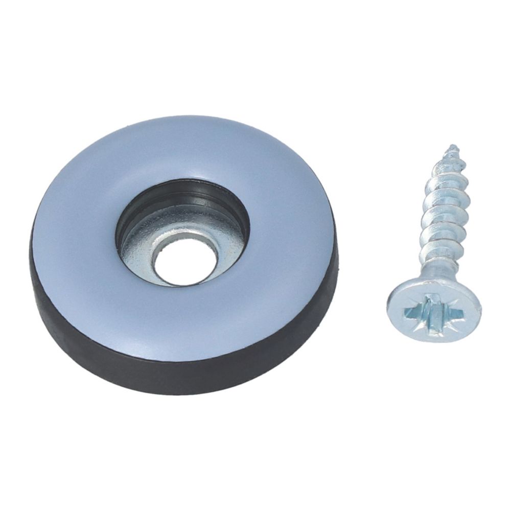 Fix-O-Moll Grey Round Screwed Easy Gliders 22mm x 22mm 50 Pack - Screwfix