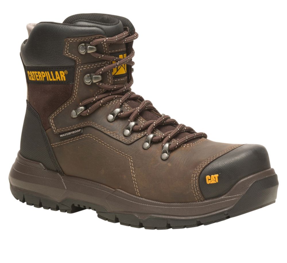 CAT Diagnostic 2.0 Size 6 Brown Waterproof Steel Toe Cap Safety Boots ...