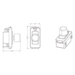 Knightsbridge 6A 2-Way Grid Dummy Dimmer Switch Anthracite - Screwfix