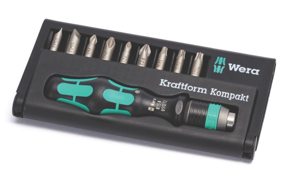 Wera Kraftform Kompakt 10 Interchangeable Screwdriver Set 10 Pieces ...
