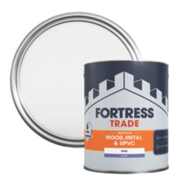 Fortress Trade 2.5Ltr White Satin Emulsion Multi Surface Paint - Screwfix