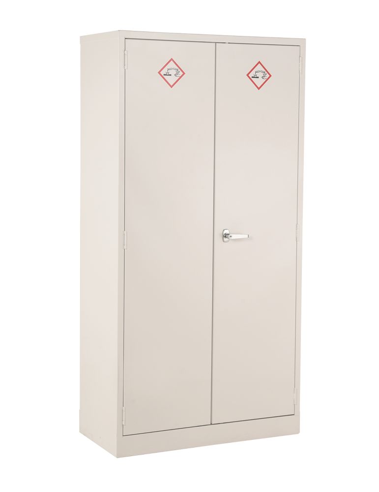 Barton 3-Shelf Acid Cabinet White 915mm x 457mm x 1829mm - Screwfix