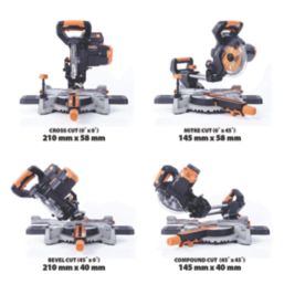 Evolution R255SMS-DB-Li 255mm 36V Li-Ion EXT Brushless Cordless Double ...