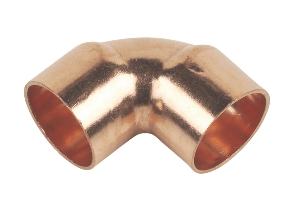 Flomasta Copper End Feed Equal 90° Elbows 22mm 2 Pack - Screwfix
