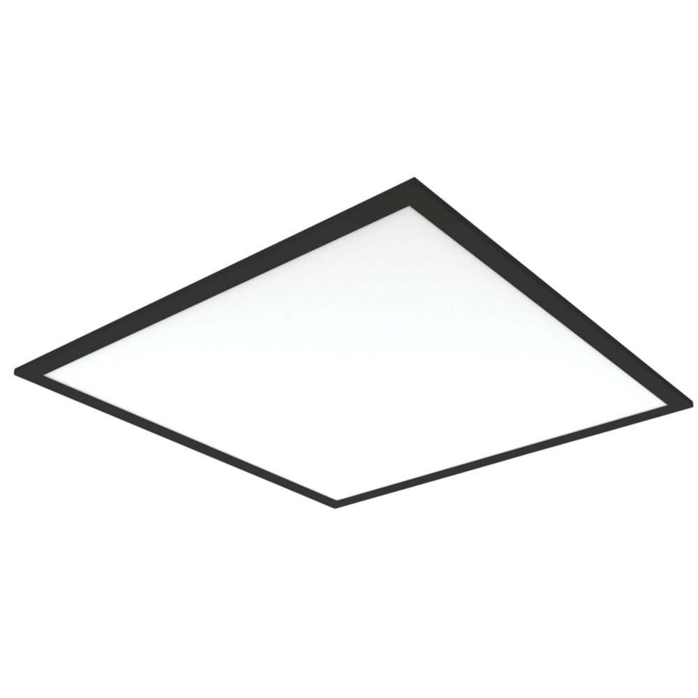 LAP Square 595mm x 595mm LED Edge-Lit Panel Light Black 36W 3600lm ...