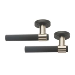 Designer Levers Kensington Knurled Lever on Rose Door Handle Pair Black ...