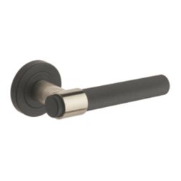 Designer Levers Kensington Knurled Lever on Rose Door Handle Pair Black ...