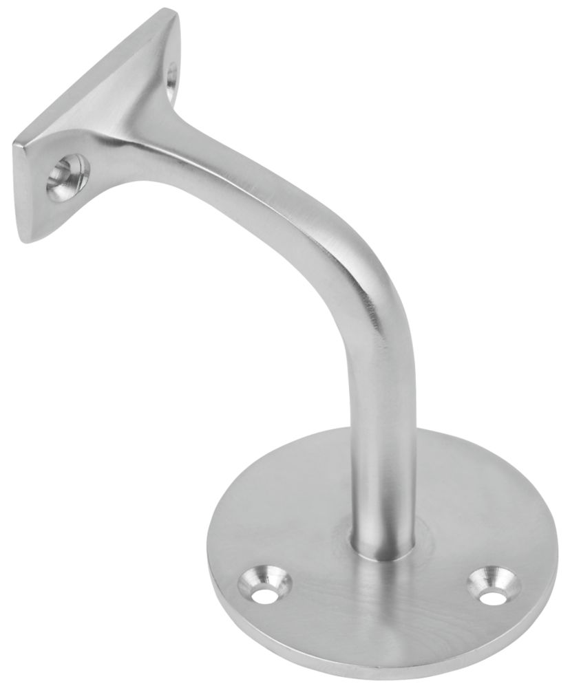 Essentials Handrail Bracket Satin Chrome 65mm - Screwfix