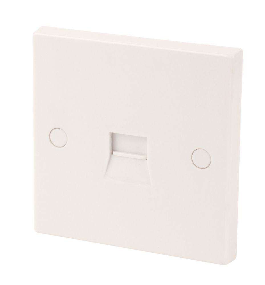 Essentials 1-Gang Slave Telephone Socket White - Screwfix