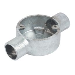 Pro-Fix 2 Way 25mm Through Conduit Box Silver - Screwfix
