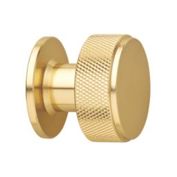 Elite Knobs & Handles Kensington Knurled Cabinet Knob Brushed Brass ...