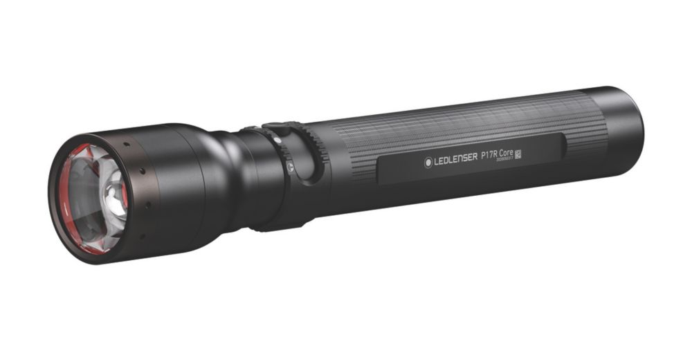 LEDlenser P17R Core Rechargeable LED Torch Black 1200lm - Screwfix
