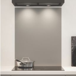 Splashback Grey Self-Adhesive Glass Kitchen Splashback 600mm x 750mm x ...