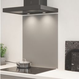 Splashback Grey Self-Adhesive Glass Kitchen Splashback 600mm x 750mm x ...