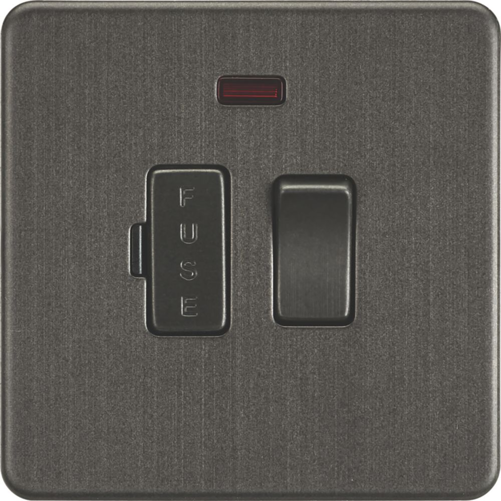 Knightsbridge 13A Switched Fused Spur with LED Smoked Bronze - Screwfix