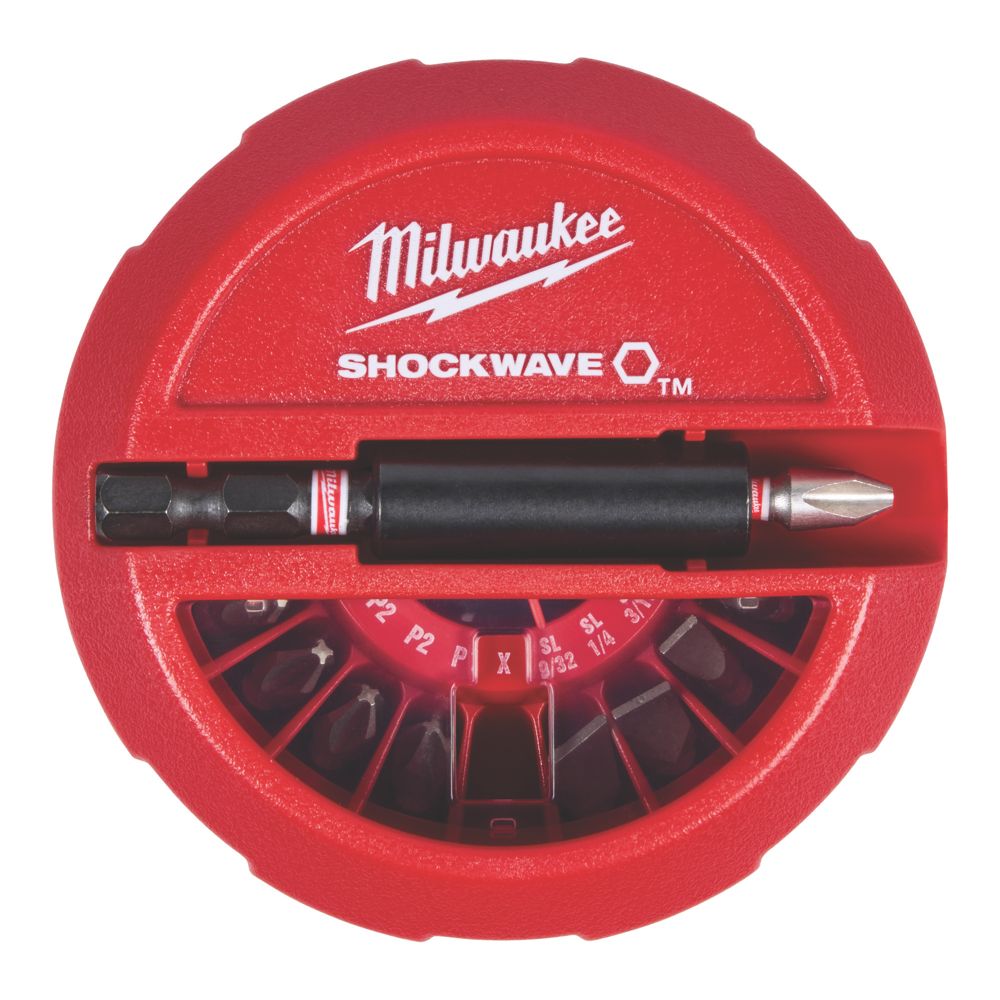 Milwaukee Shockwave 1/4" Hex Shank Mixed Impact Bits 15 Piece Set ...
