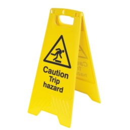 Caution Trip Hazard A-Frame Safety Sign 600mm x 290mm - Screwfix