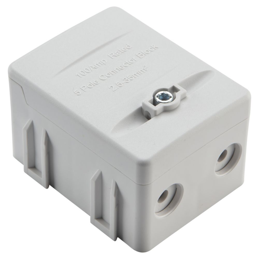 Knightsbridge 100A Single Pole Connector Block (White) - Screwfix