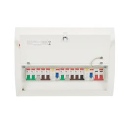 Contactum Defender 1.0 16-Module 10-Way Populated High Integrity Dual RCD Consumer Unit - Screwfix