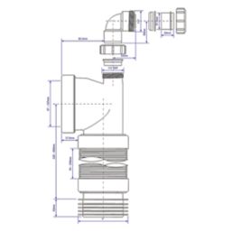 McAlpine Flexible 90° Angled WC Connector White 155mm - Screwfix