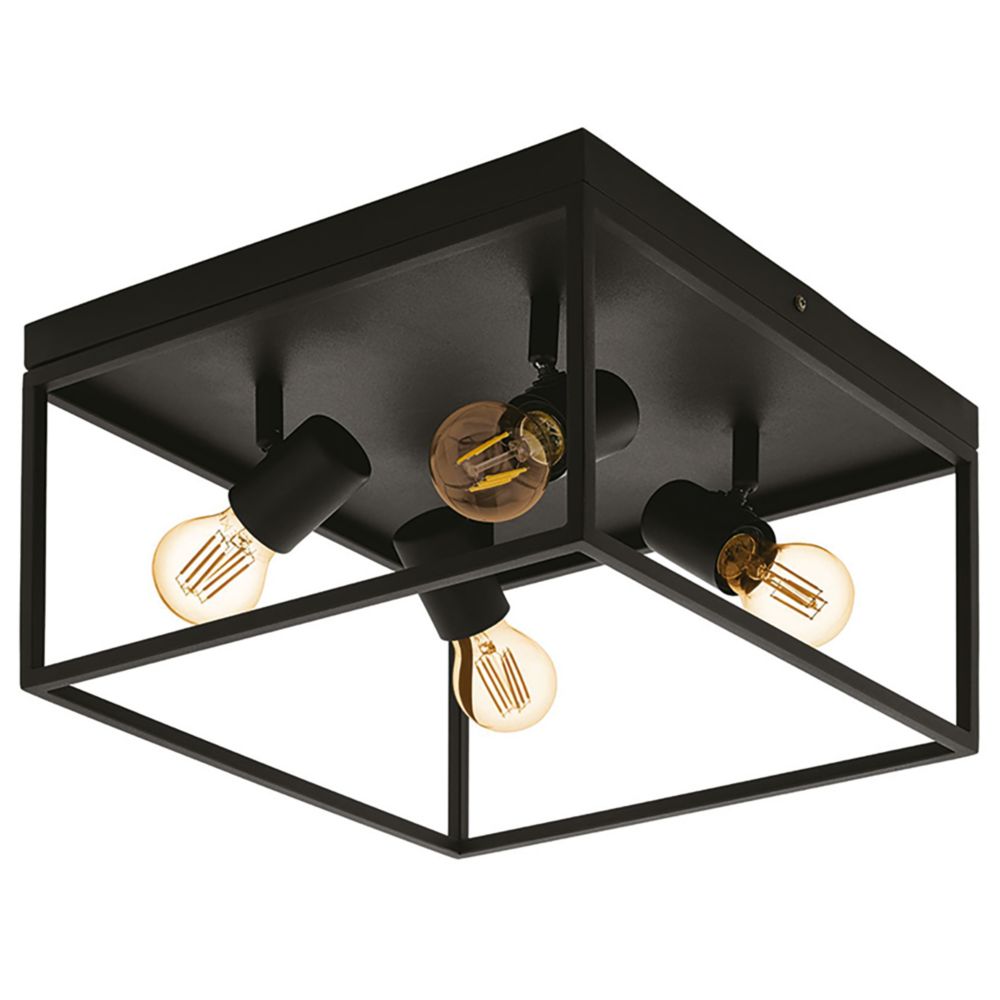 Eglo Silentina 4-Light Ceiling Light Black - Screwfix