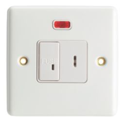 Contactum 13A Switched Secret Key Fused Spur with Neon Satin White with ...