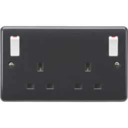 Knightsbridge Part M 13A 2-Gang DP Switched Plug Sockets Anthracite ...
