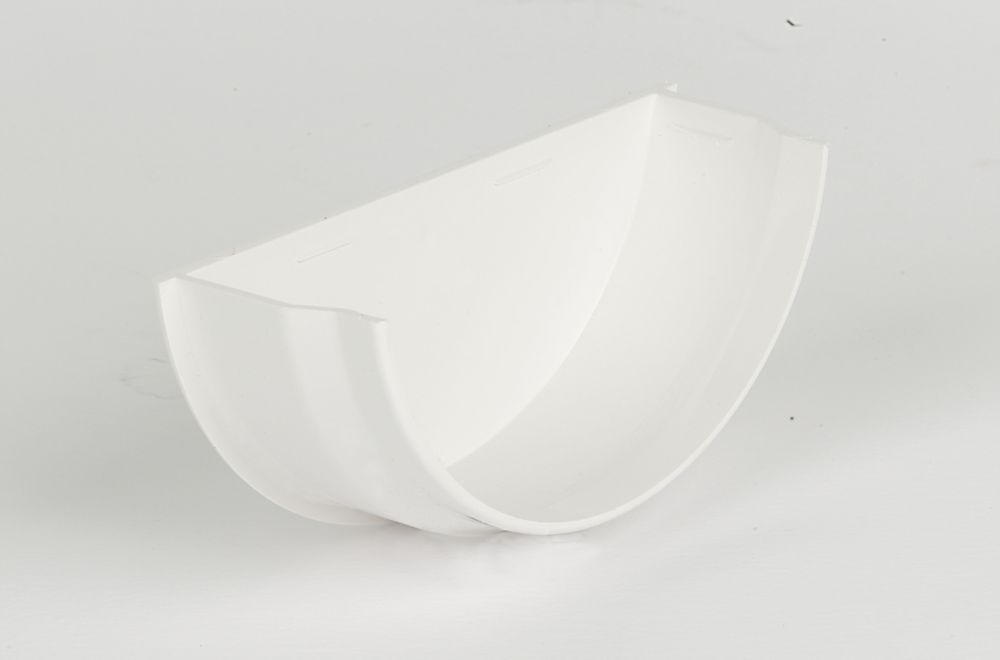 FloPlast Half Round Internal Stop End White 112mm - Screwfix