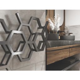 Terma Hex 502mm x 1126mm 1081BTU Sparkling Grey Horizontal Designer ...