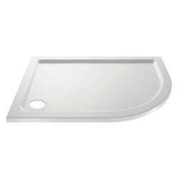ETAL Pearlstone Matrix Offset Quadrant Shower Tray Right-Handed White ...