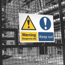 Essentials "Warning Dangerous Site Keep out" Sign 420mm x 594mm - Screwfix
