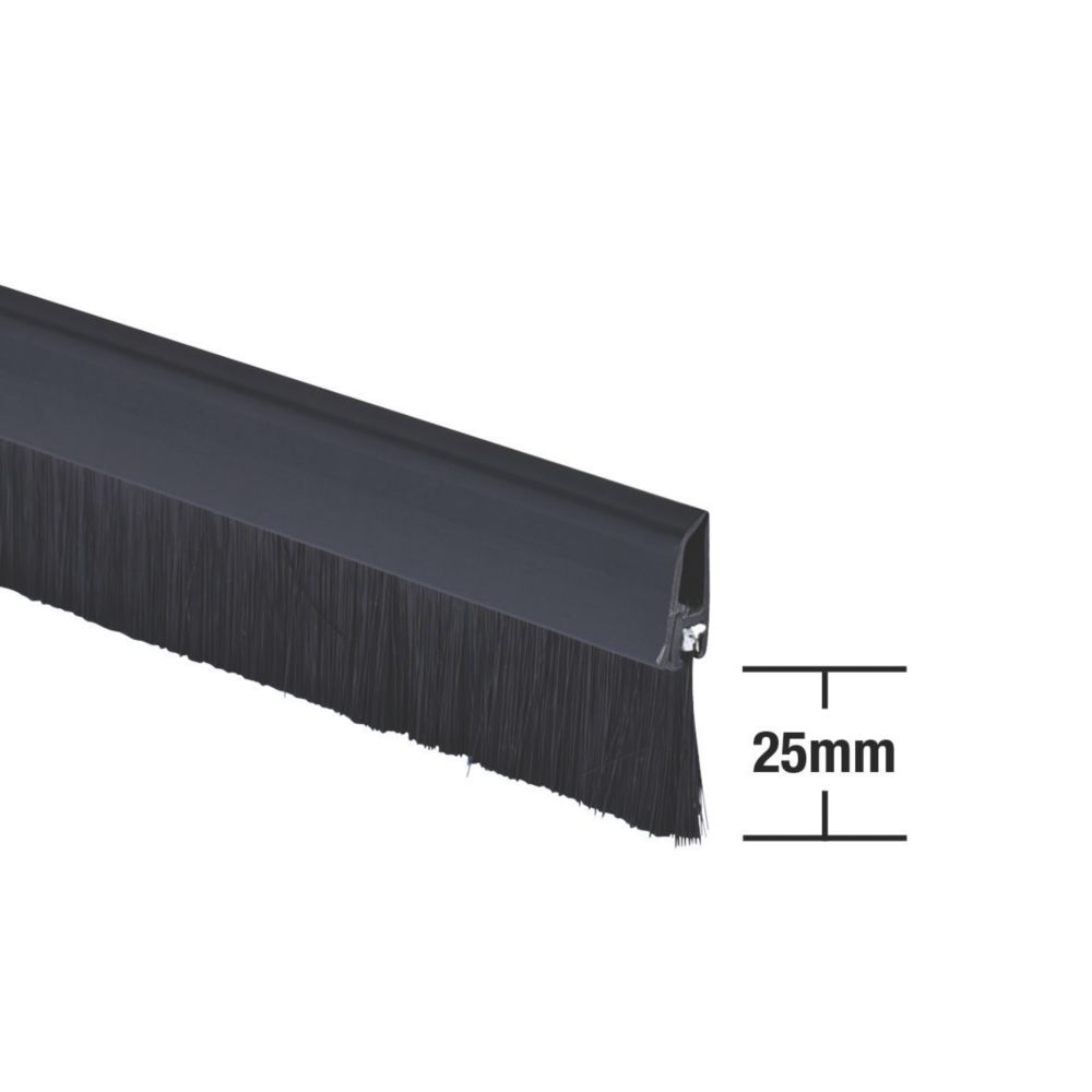 Stormguard Bottom Door Brush Draught Excluder Black 1m | Seals ...