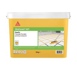Sika Jointing Compound for Porcelain Paving Ivory 15kg - Screwfix