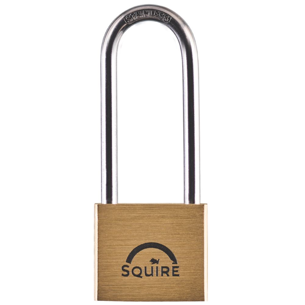 Squire LN4S/2.5 Brass All-Weather Long Shackle Marine Padlock 39.5mm ...