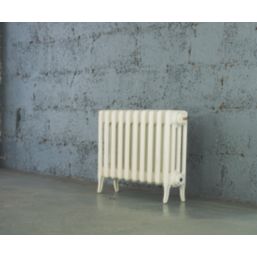 Arroll 460mm x 634mm 1955BTU White Cast Iron 4 Column Radiator - Screwfix