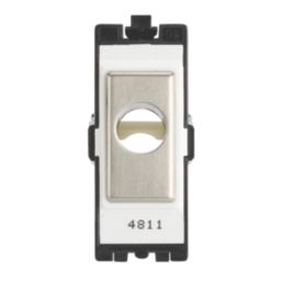 Contactum 16A Modular Flex Outlet Brushed Steel with White Inserts ...