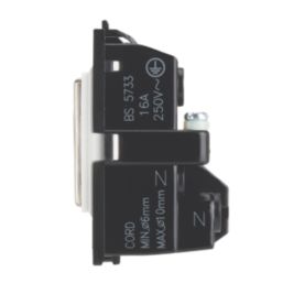 Contactum 16A Modular Flex Outlet Brushed Steel with White Inserts ...