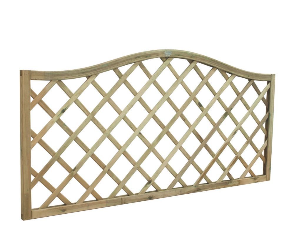 Forest Hamburg Screen Lattice Curved Top Fence Panels 6 x 3' 3 Pack ...
