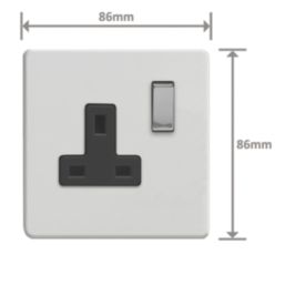 Varilight 13A 1-Gang 2-Pole Switched Socket Paintable with Black ...