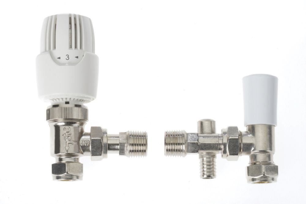 Drayton RT414 15mm x 1/2" White Angled & L/S Traditional Thermostatic ...