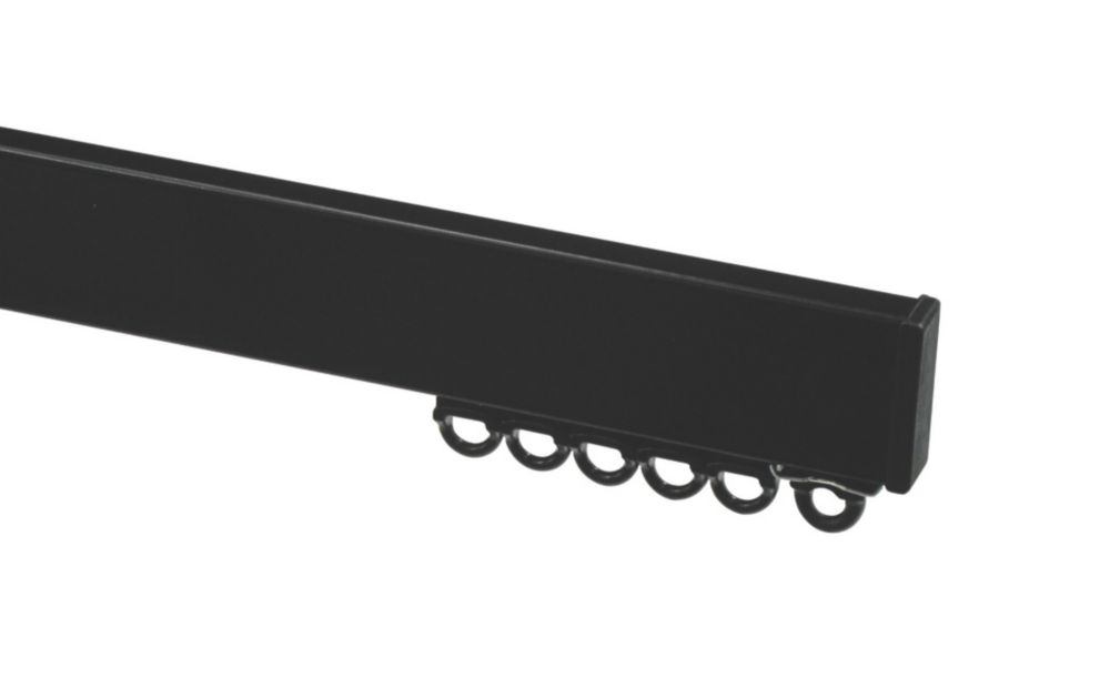 Renaissance Rigid Curtain Track Black 150cm - Screwfix